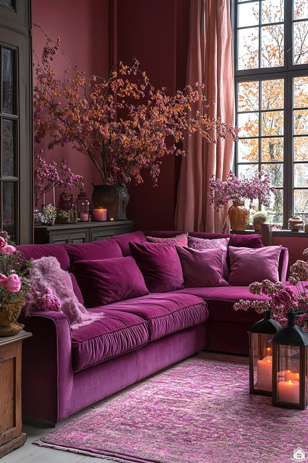 30+ Beeindruckende Wohnzimmer-Ideen mit Sofas in Lila – Haus ...