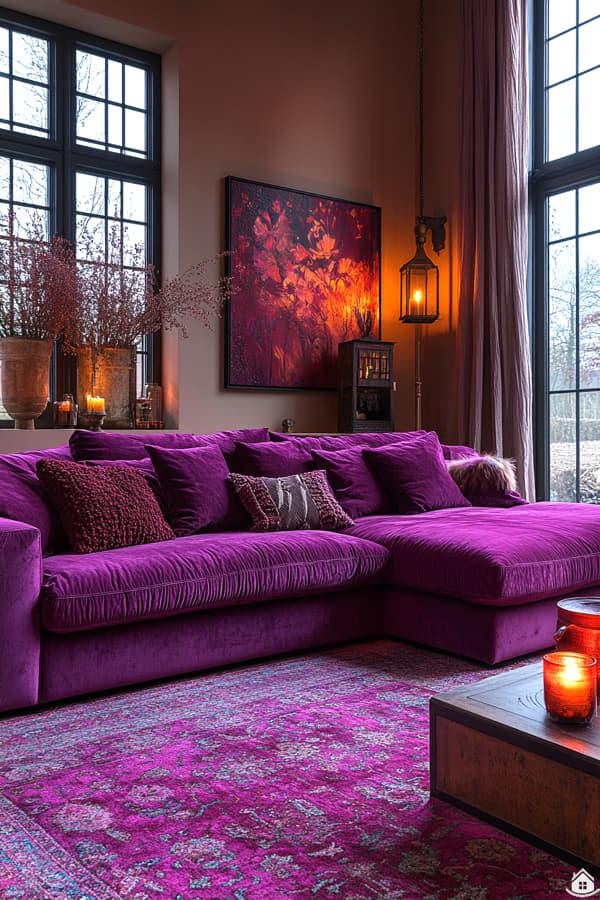 30+ Beeindruckende Wohnzimmer-Ideen mit Sofas in Lila – Haus ...