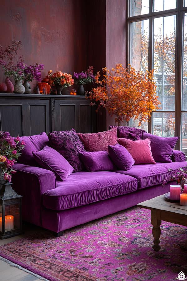 30+ Beeindruckende Wohnzimmer-Ideen mit Sofas in Lila – Haus ...