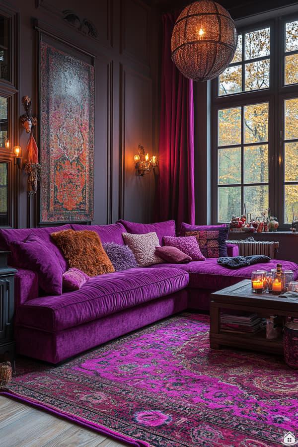 30+ Beeindruckende Wohnzimmer-Ideen mit Sofas in Lila – Haus ...