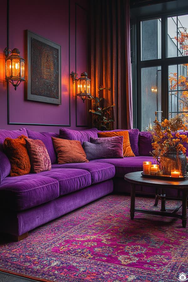 30+ Beeindruckende Wohnzimmer-Ideen mit Sofas in Lila – Haus ...