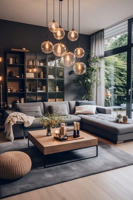 Moderne Wohnzimmer-Ideen mit Sofa in Grau – Haus- & Gartentrends