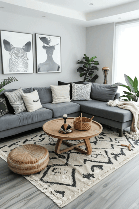 Moderne Wohnzimmer-Ideen mit Sofa in Grau – Haus- & Gartentrends