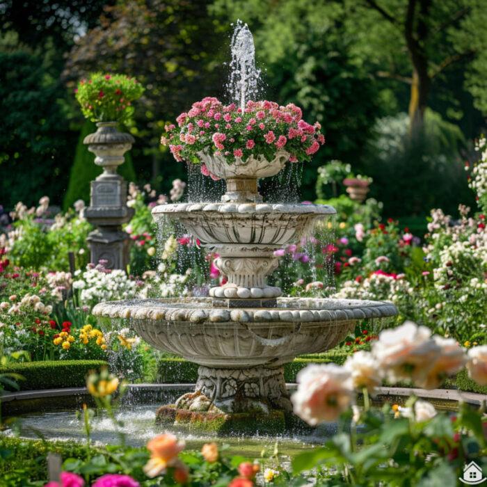 Grandiose Gartenbrunnen aus Stein: Große und stilvolle Spring- und ...