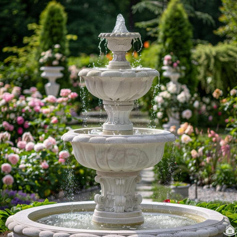 Grandiose Gartenbrunnen aus Stein: Große und stilvolle Spring- und ...