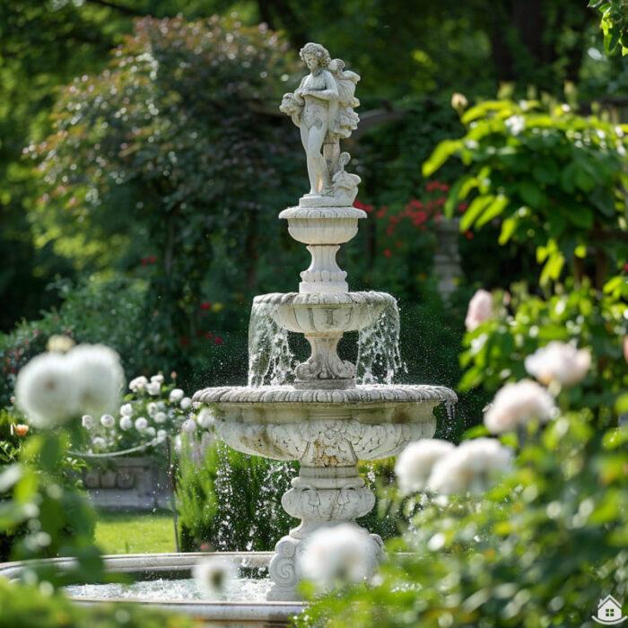 Grandiose Gartenbrunnen aus Stein: Große und stilvolle Spring- und ...