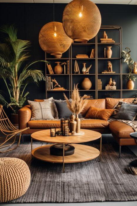 Moderne Boho-Chic Wohnzimmer in Braun und Beige – Haus- & Gartentrends