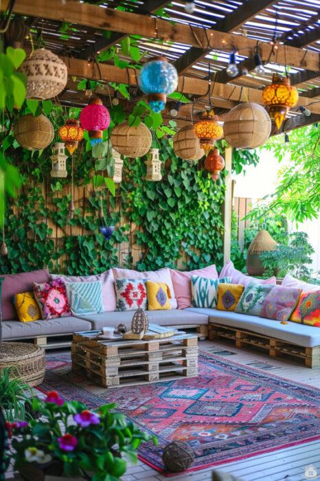 137 Boho-Chic Terrassen Ideen: Gestalte deine farbenfrohe Outdoor ...
