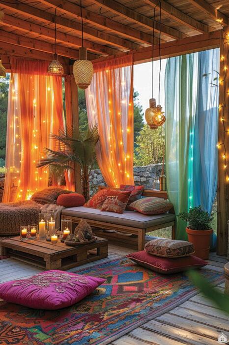 137 Boho-Chic Terrassen Ideen: Gestalte deine farbenfrohe Outdoor ...