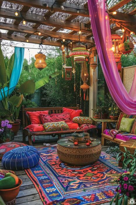 137 Boho-Chic Terrassen Ideen: Gestalte deine farbenfrohe Outdoor ...