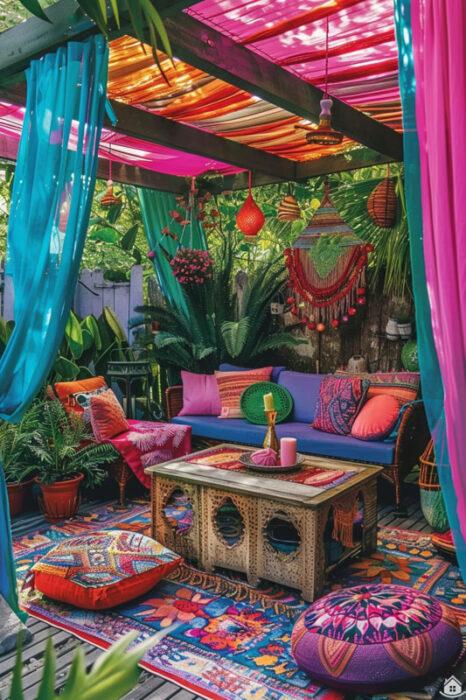 137 Boho-Chic Terrassen Ideen: Gestalte deine farbenfrohe Outdoor ...