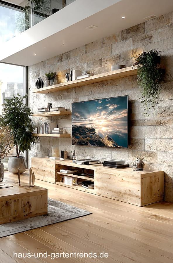 50+ Ideen für eine moderne Fernsehwand (TV-Wand) im Wohnzimmer – Haus ...