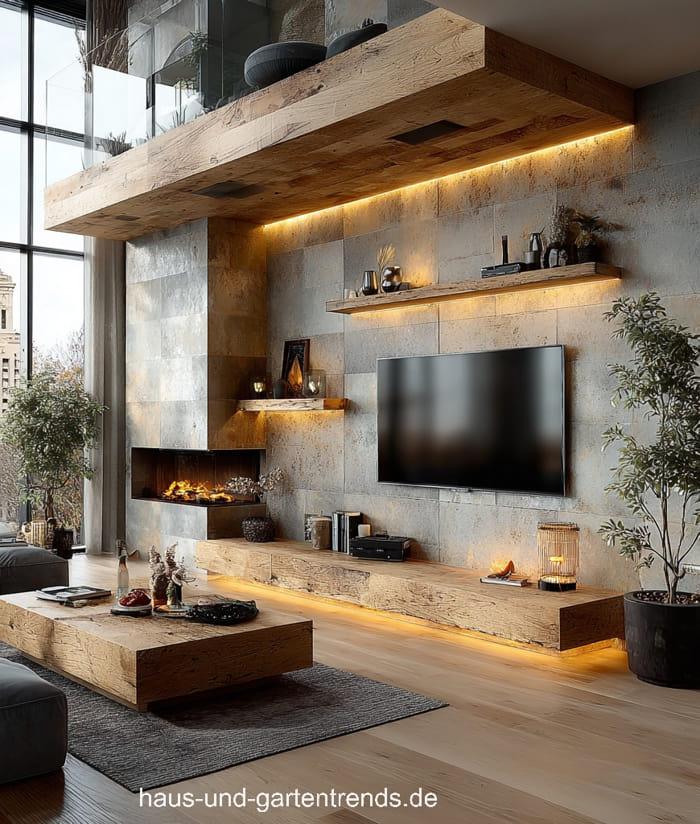50+ Ideen für eine moderne Fernsehwand (TV-Wand) im Wohnzimmer – Haus ...